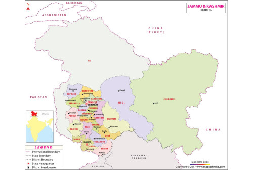 Buy Jammu and Kashmir District Map
